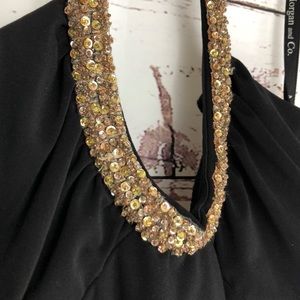 Morgan & Co. | Dresses | Morgan Co Solid Black Halter Gown | Poshmark
